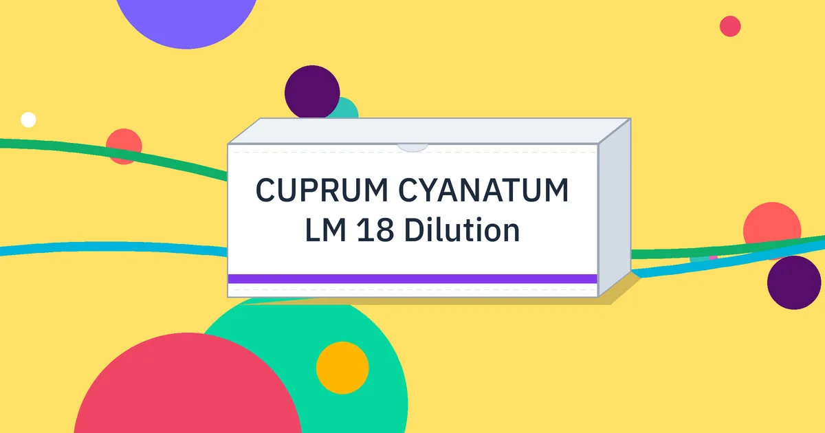 Symbolbild: Packung mit der Aufschrift CUPRUM CYANATUM LM 18 Dilution (PZN 13458278) – Verfügbarkeit und Bezug in Apotheken in Frankfurt am Main