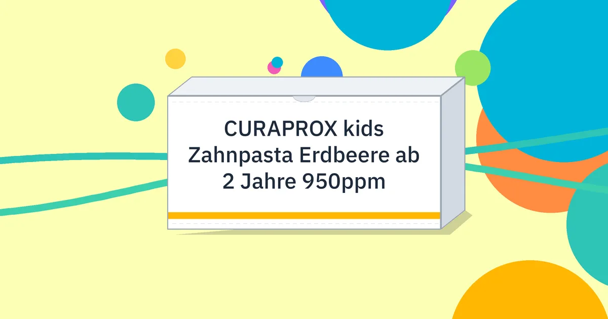 Symbolbild: Packung mit der Aufschrift CURAPROX kids Zahnpasta Erdbeere ab 2 Jahre 950ppm (PZN 17616917) – Verfügbarkeit und Bezug in Apotheken in Frankfurt am Main