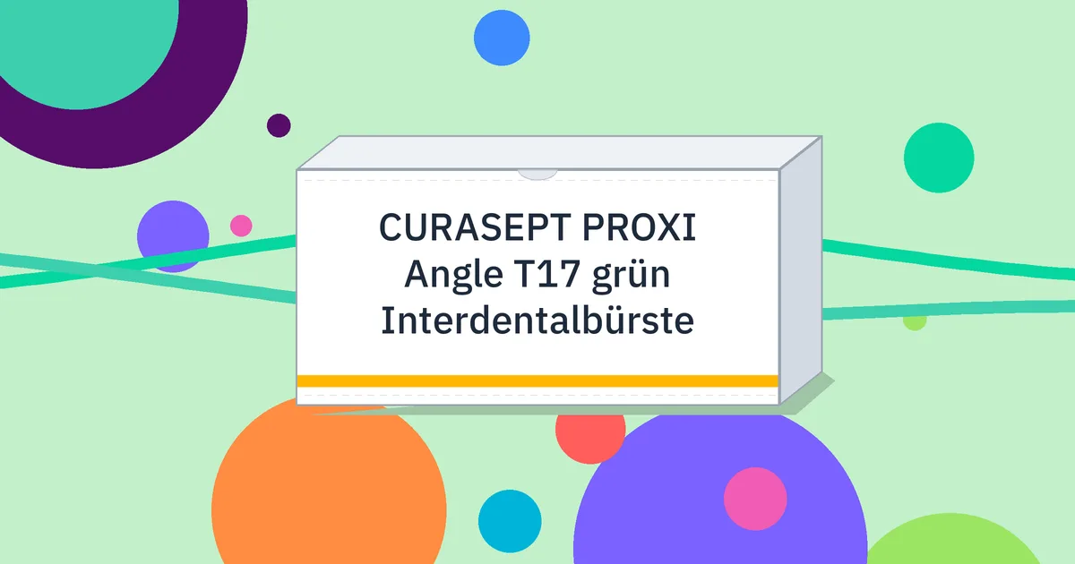 Symbolbild: Packung mit der Aufschrift CURASEPT PROXI Angle T17 grün Interdentalbürste (PZN 17610317) – Verfügbarkeit und Bezug in Apotheken in Frankfurt am Main