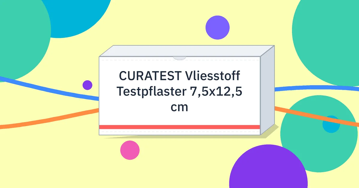 Symbolbild: Packung mit der Aufschrift CURATEST Vliesstoff Testpflaster 7,5x12,5 cm (PZN 07666311) – Verfügbarkeit und Bezug in Apotheken in Frankfurt am Main