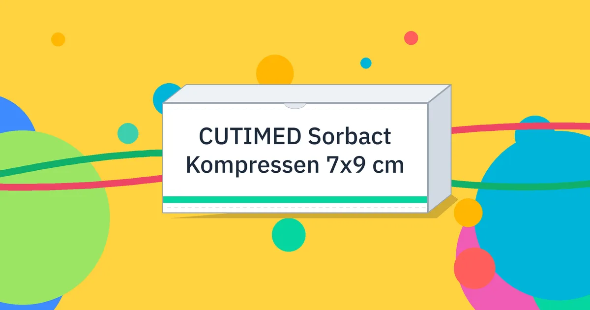 Symbolbild: Packung mit der Aufschrift CUTIMED Sorbact Kompressen 7x9 cm (PZN 16827842) – Verfügbarkeit und Bezug in Apotheken in Frankfurt am Main