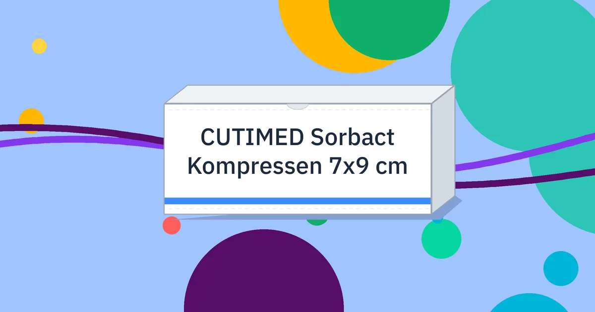 Symbolbild: Packung mit der Aufschrift CUTIMED Sorbact Kompressen 7x9 cm (PZN 20544972) – Verfügbarkeit und Bezug in Apotheken in Frankfurt am Main