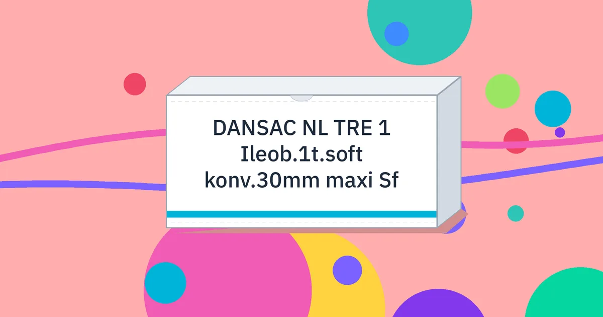 Symbolbild: Packung mit der Aufschrift DANSAC NL TRE 1 Ileob.1t.soft konv.30mm maxi Sf (PZN 19204001) – Verfügbarkeit und Bezug in Apotheken in Frankfurt am Main