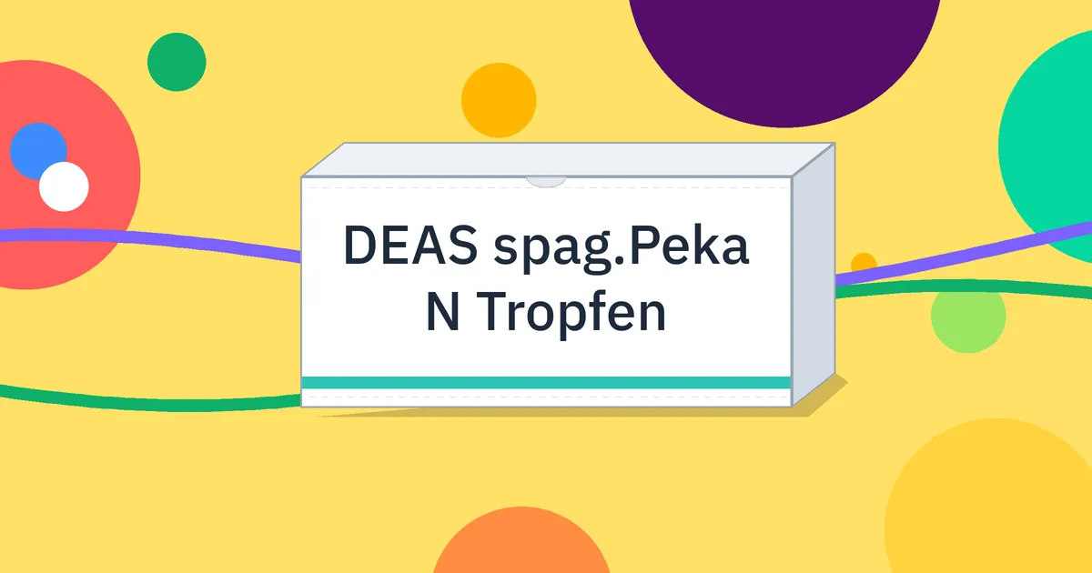 Symbolbild: Packung mit der Aufschrift DEAS spag.Peka N Tropfen (PZN 02953276) – Verfügbarkeit und Bezug in Apotheken in Frankfurt am Main