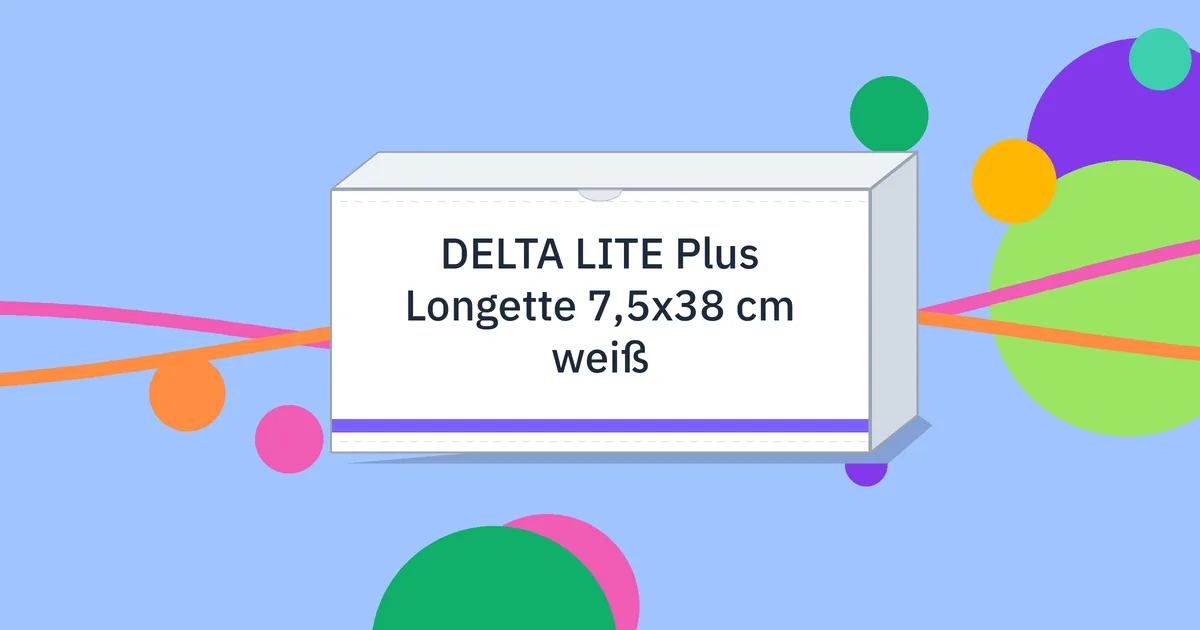 Symbolbild: Packung mit der Aufschrift DELTA LITE Plus Longette 7,5x38 cm weiß (PZN 00314081) – Verfügbarkeit und Bezug in Apotheken in Frankfurt am Main