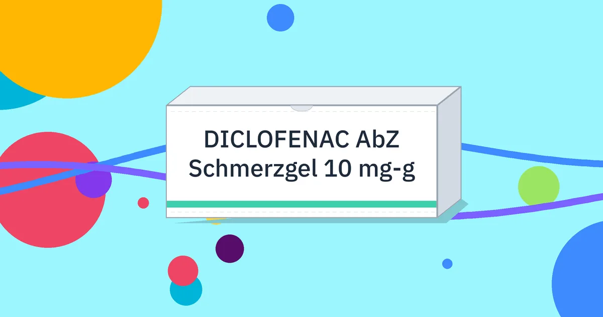 Symbolbild: Packung mit der Aufschrift DICLOFENAC AbZ Schmerzgel 10 mg-g (PZN 17439504) – Verfügbarkeit und Bezug in Apotheken in Frankfurt am Main