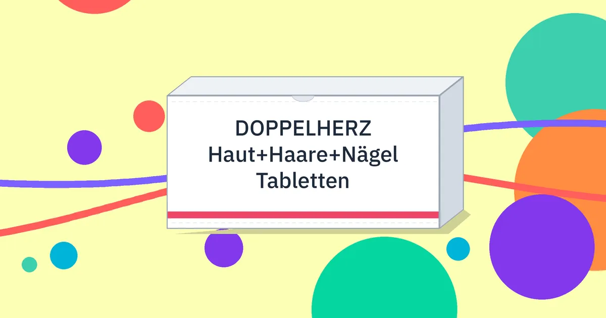 Symbolbild: Packung mit der Aufschrift DOPPELHERZ Haut+Haare+Nägel Tabletten (PZN 04700651) – Verfügbarkeit und Bezug in Apotheken in Frankfurt am Main
