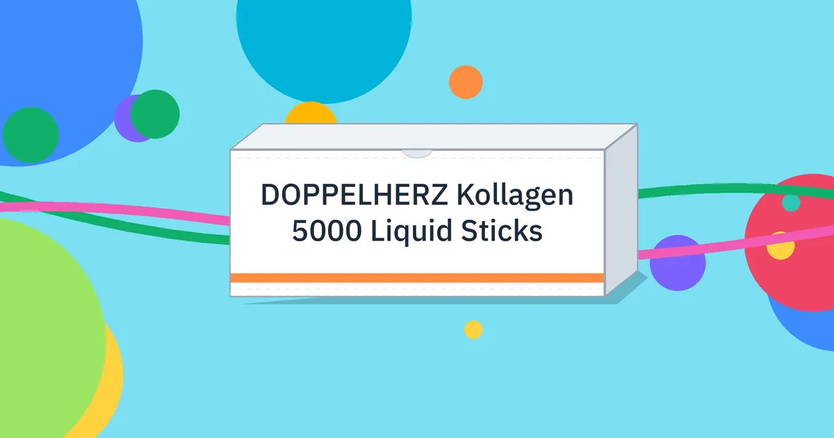 Symbolbild: Packung mit der Aufschrift DOPPELHERZ Kollagen 5000 Liquid Sticks (PZN 18028364) – Verfügbarkeit und Bezug in Apotheken in Frankfurt am Main