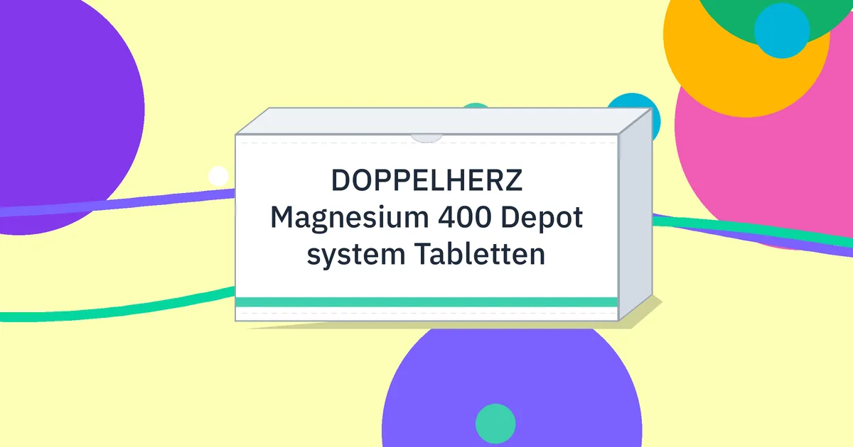 Symbolbild: Packung mit der Aufschrift DOPPELHERZ Magnesium 400 Depot system Tabletten (PZN 11034864) – Verfügbarkeit und Bezug in Apotheken in Frankfurt am Main