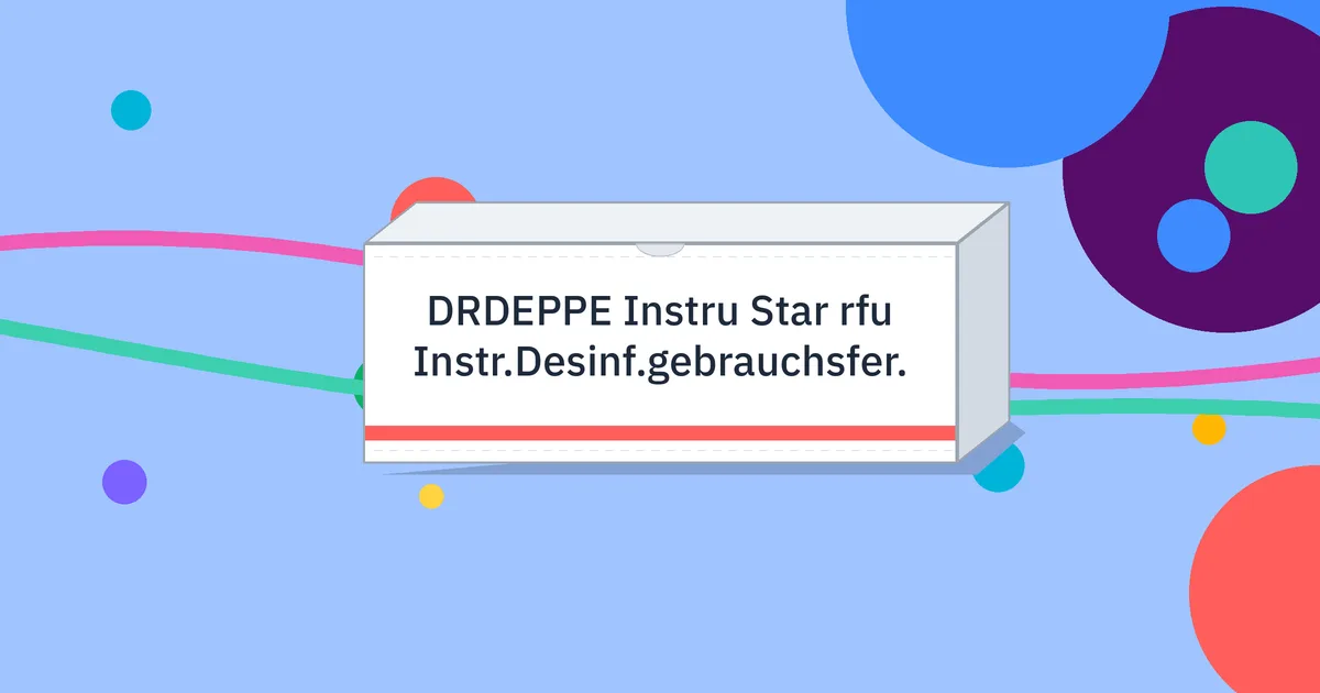 Symbolbild: Packung mit der Aufschrift DRDEPPE Instru Star rfu Instr.Desinf.gebrauchsfer. (PZN 18313366) – Verfügbarkeit und Bezug in Apotheken in Frankfurt am Main