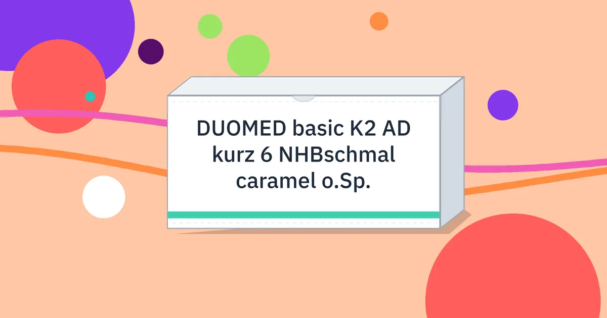 Symbolbild: Packung mit der Aufschrift DUOMED basic K2 AD kurz 6 NHBschmal caramel o.Sp. (PZN 20907682) – Verfügbarkeit und Bezug in Apotheken in Frankfurt am Main