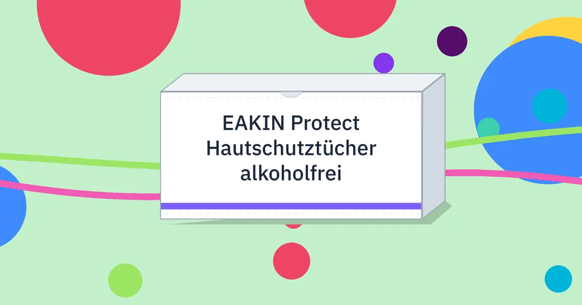 Symbolbild: Packung mit der Aufschrift EAKIN Protect Hautschutztücher alkoholfrei (PZN 09709036) – Verfügbarkeit und Bezug in Apotheken in Frankfurt am Main