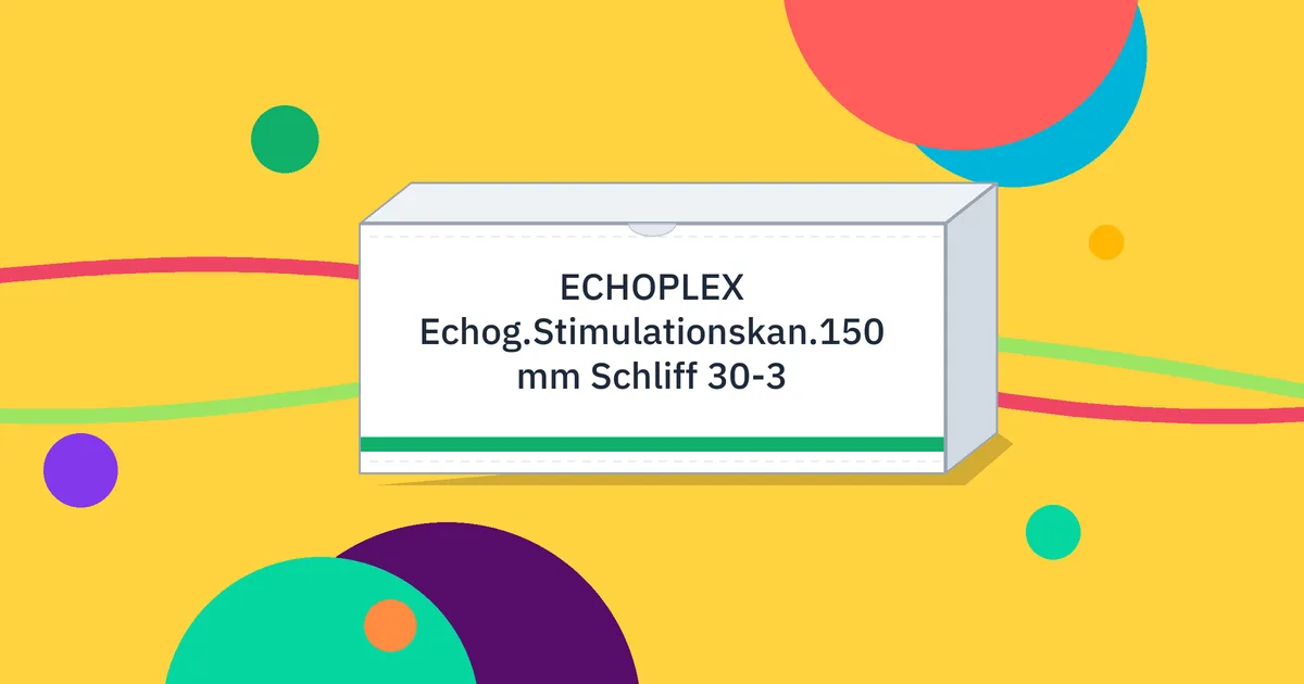 Symbolbild: Packung mit der Aufschrift ECHOPLEX Echog.Stimulationskan.150 mm Schliff 30-3 (PZN 09446128) – Verfügbarkeit und Bezug in Apotheken in Frankfurt am Main
