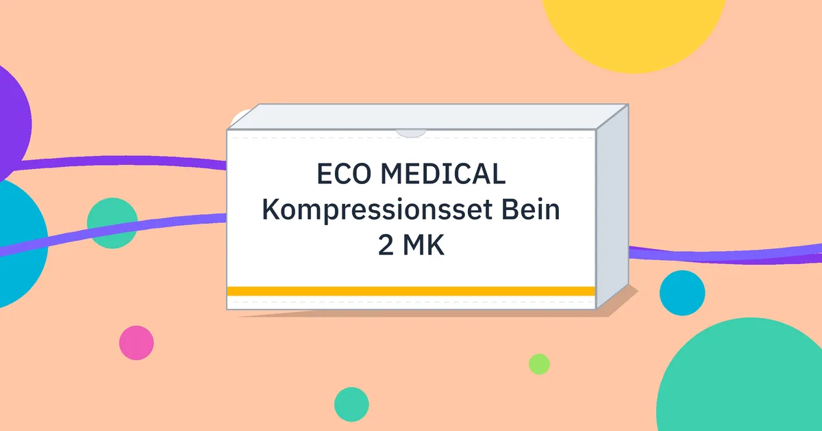 Symbolbild: Packung mit der Aufschrift ECO MEDICAL Kompressionsset Bein 2 MK (PZN 16239275) – Verfügbarkeit und Bezug in Apotheken in Frankfurt am Main