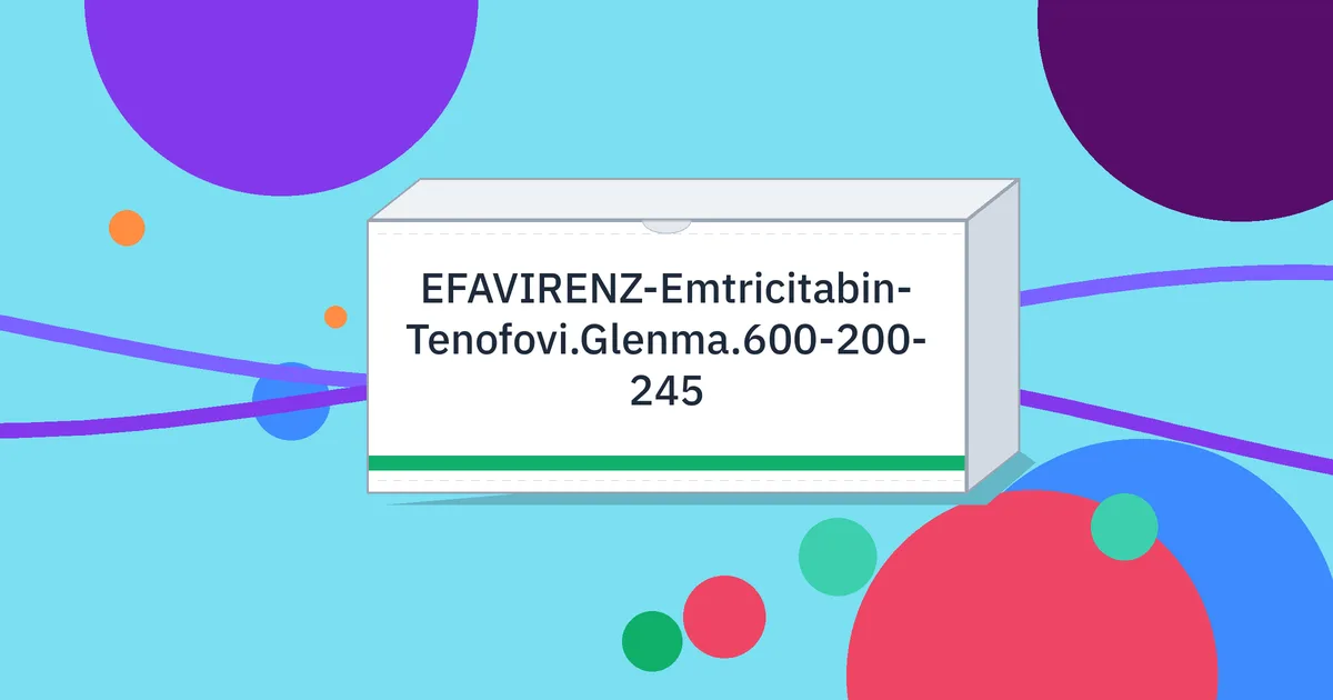 Symbolbild: Packung mit der Aufschrift EFAVIRENZ-Emtricitabin-Tenofovi.Glenma.600-200-245 (PZN 16937051) – Verfügbarkeit und Bezug in Apotheken in Frankfurt am Main