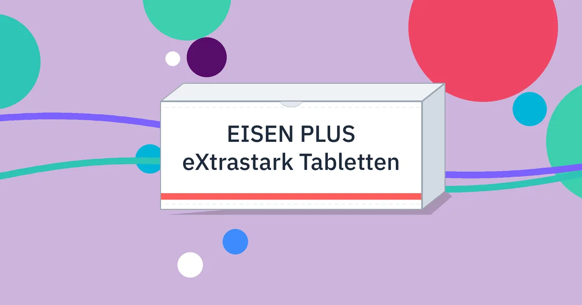 Symbolbild: Packung mit der Aufschrift EISEN PLUS eXtrastark Tabletten (PZN 12473904) – Verfügbarkeit und Bezug in Apotheken in Frankfurt am Main