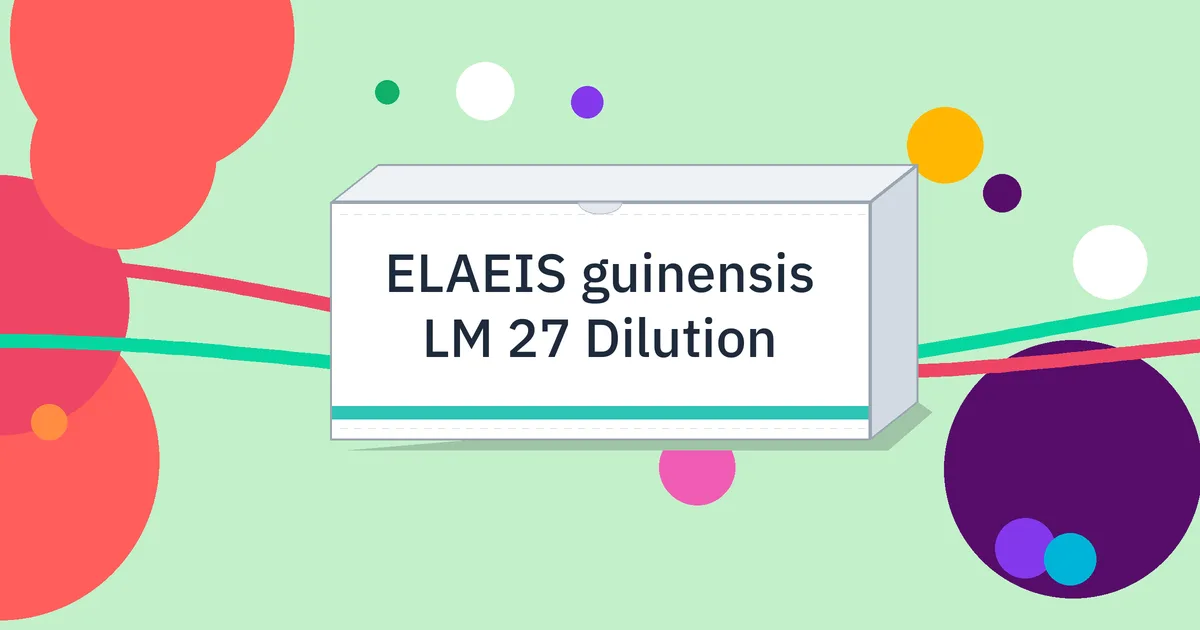 Symbolbild: Packung mit der Aufschrift ELAEIS guinensis LM 27 Dilution (PZN 13469968) – Verfügbarkeit und Bezug in Apotheken in Frankfurt am Main