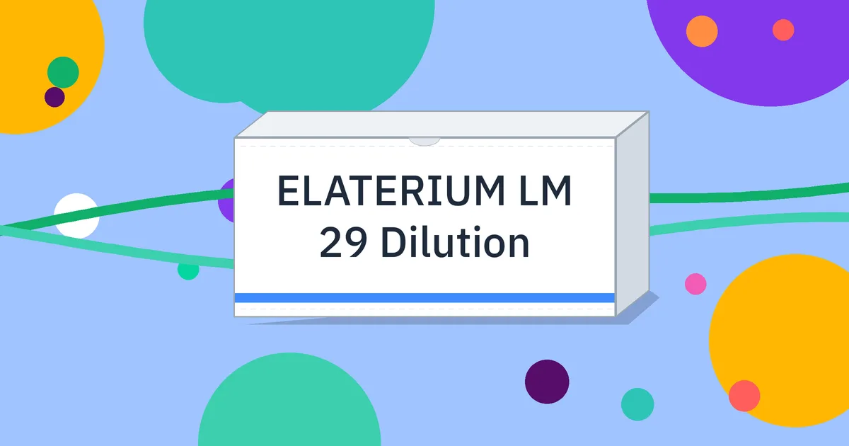 Symbolbild: Packung mit der Aufschrift ELATERIUM LM 29 Dilution (PZN 13470434) – Verfügbarkeit und Bezug in Apotheken in Frankfurt am Main