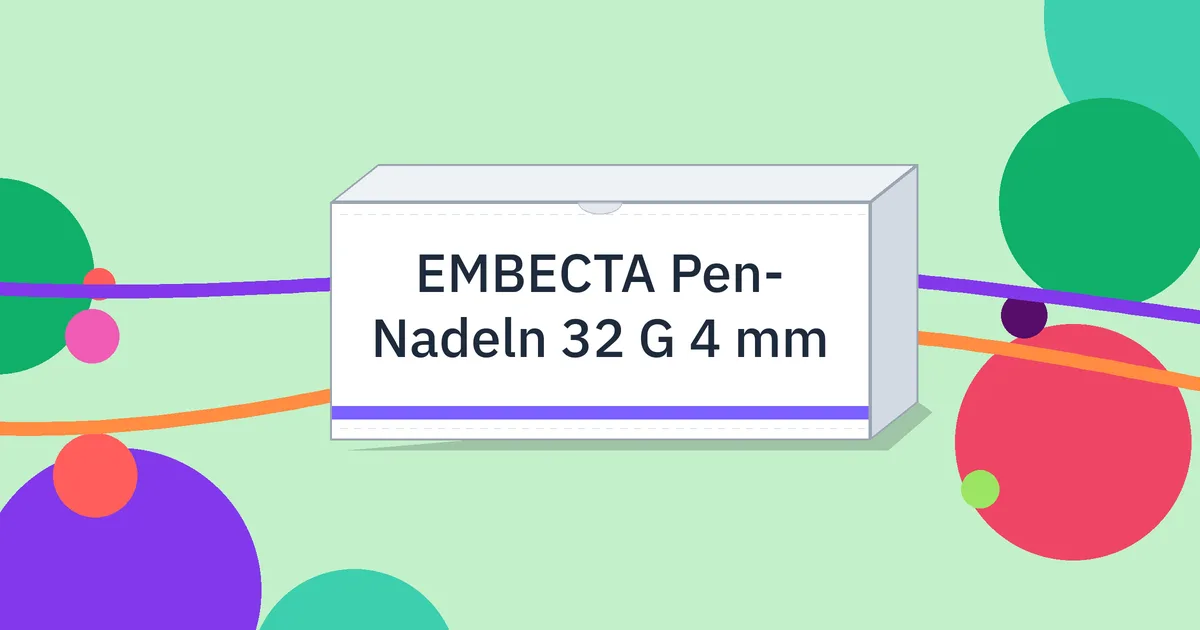 Symbolbild: Packung mit der Aufschrift EMBECTA Pen-Nadeln 32 G 4 mm (PZN 20603775) – Verfügbarkeit und Bezug in Apotheken in Frankfurt am Main