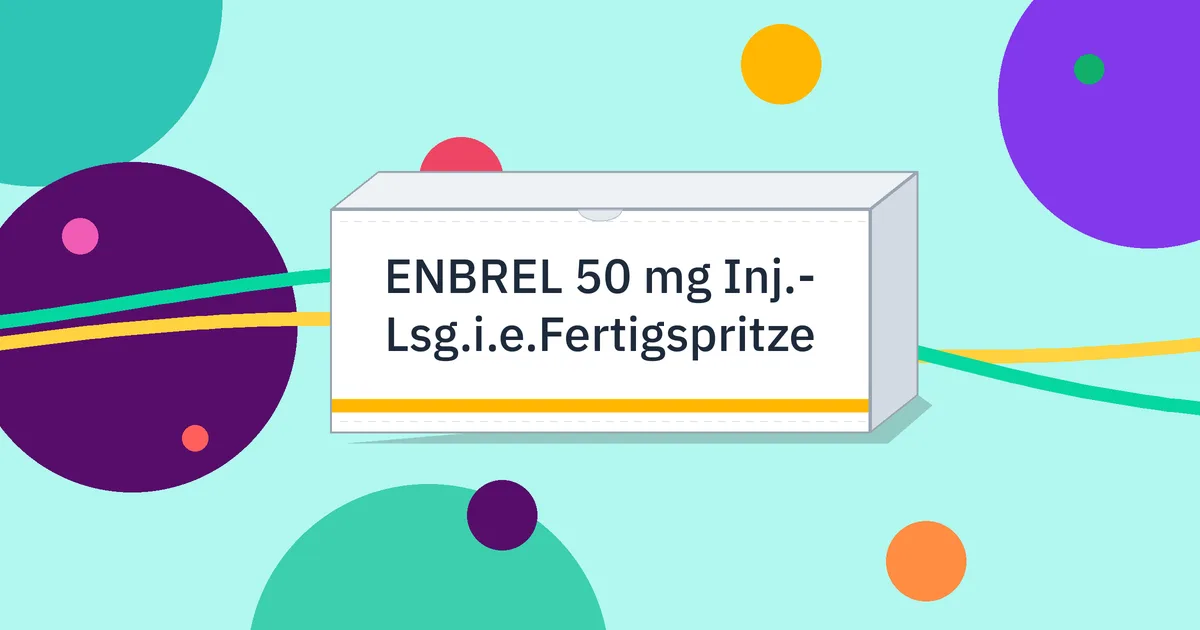 Symbolbild: Packung mit der Aufschrift ENBREL 50 mg Inj.-Lsg.i.e.Fertigspritze (PZN 02241110) – Verfügbarkeit und Bezug in Apotheken in Frankfurt am Main