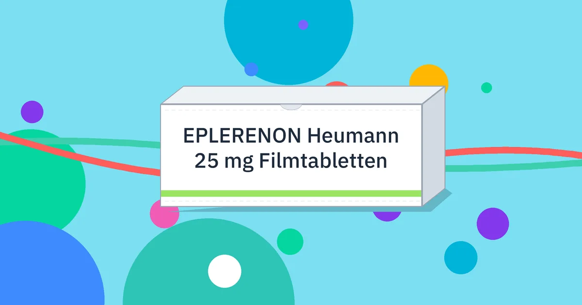 Symbolbild: Packung mit der Aufschrift EPLERENON Heumann 25 mg Filmtabletten (PZN 10785433) – Verfügbarkeit und Bezug in Apotheken in Frankfurt am Main