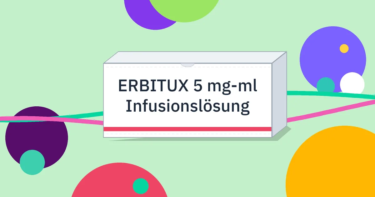 Symbolbild: Packung mit der Aufschrift ERBITUX 5 mg-ml Infusionslösung (PZN 12602980) – Verfügbarkeit und Bezug in Apotheken in Frankfurt am Main