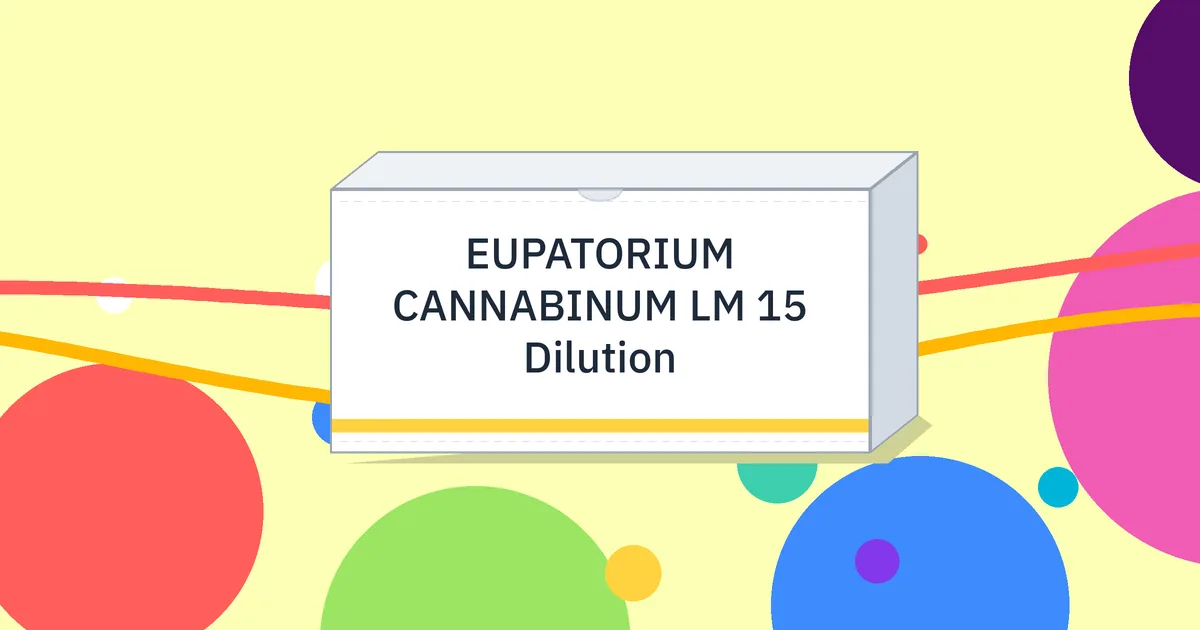 Symbolbild: Packung mit der Aufschrift EUPATORIUM CANNABINUM LM 15 Dilution (PZN 12845783) – Verfügbarkeit und Bezug in Apotheken in Frankfurt am Main