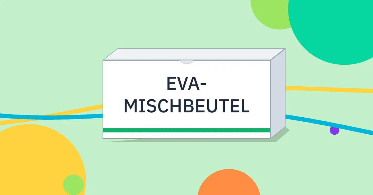 Symbolbild: Packung mit der Aufschrift EVA-MISCHBEUTEL (PZN 05357178) – Verfügbarkeit und Bezug in Apotheken in Frankfurt am Main