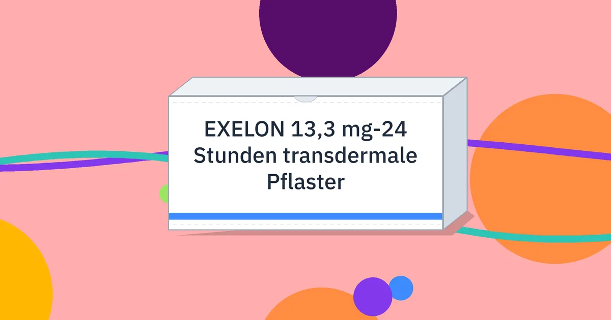 Symbolbild: Packung mit der Aufschrift EXELON 13,3 mg-24 Stunden transdermale Pflaster (PZN 01352178) – Verfügbarkeit und Bezug in Apotheken in Frankfurt am Main