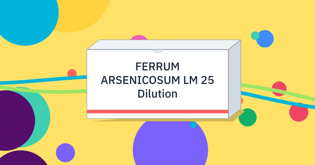 Symbolbild: Packung mit der Aufschrift FERRUM ARSENICOSUM LM 25 Dilution (PZN 12847658) – Verfügbarkeit und Bezug in Apotheken in Frankfurt am Main