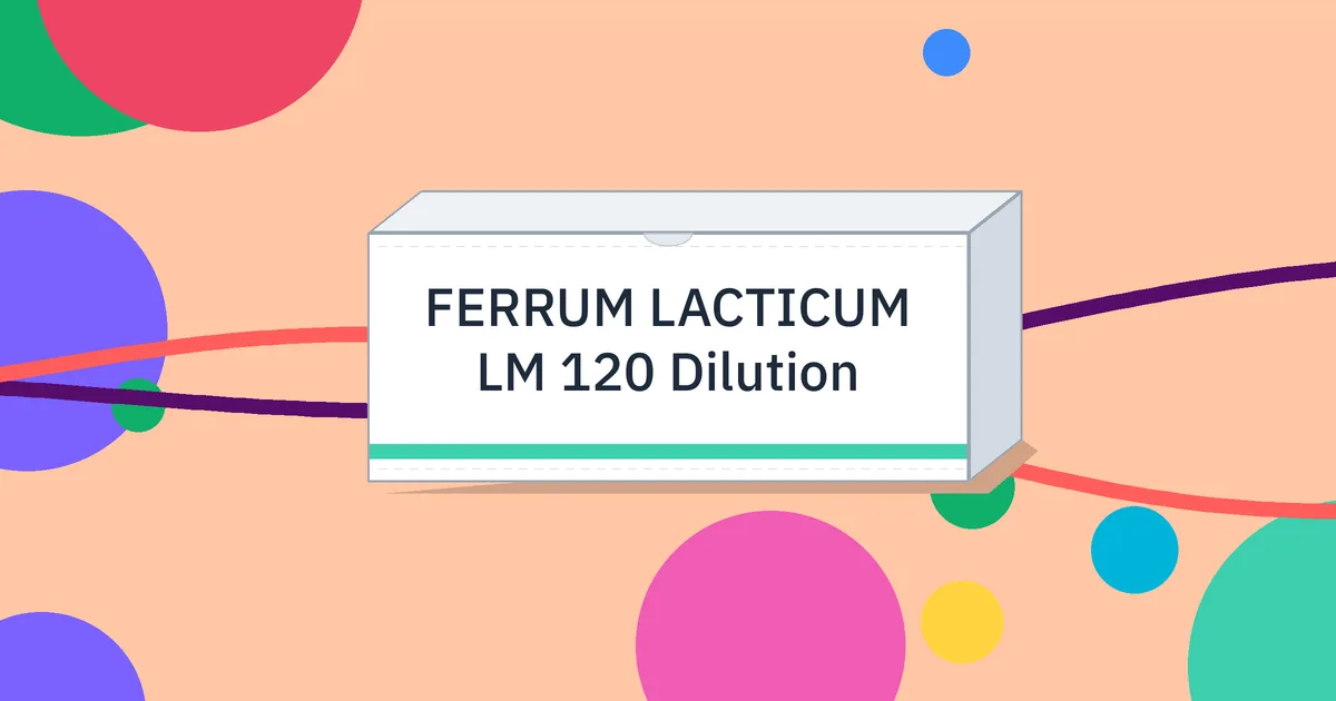 Symbolbild: Packung mit der Aufschrift FERRUM LACTICUM LM 120 Dilution (PZN 12849717) – Verfügbarkeit und Bezug in Apotheken in Frankfurt am Main