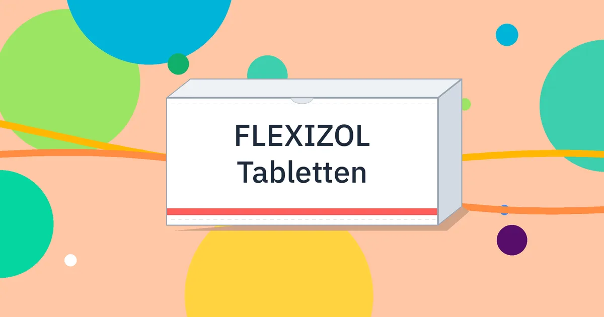 Symbolbild: Packung mit der Aufschrift FLEXIZOL Tabletten (PZN 18488120) – Verfügbarkeit und Bezug in Apotheken in Frankfurt am Main
