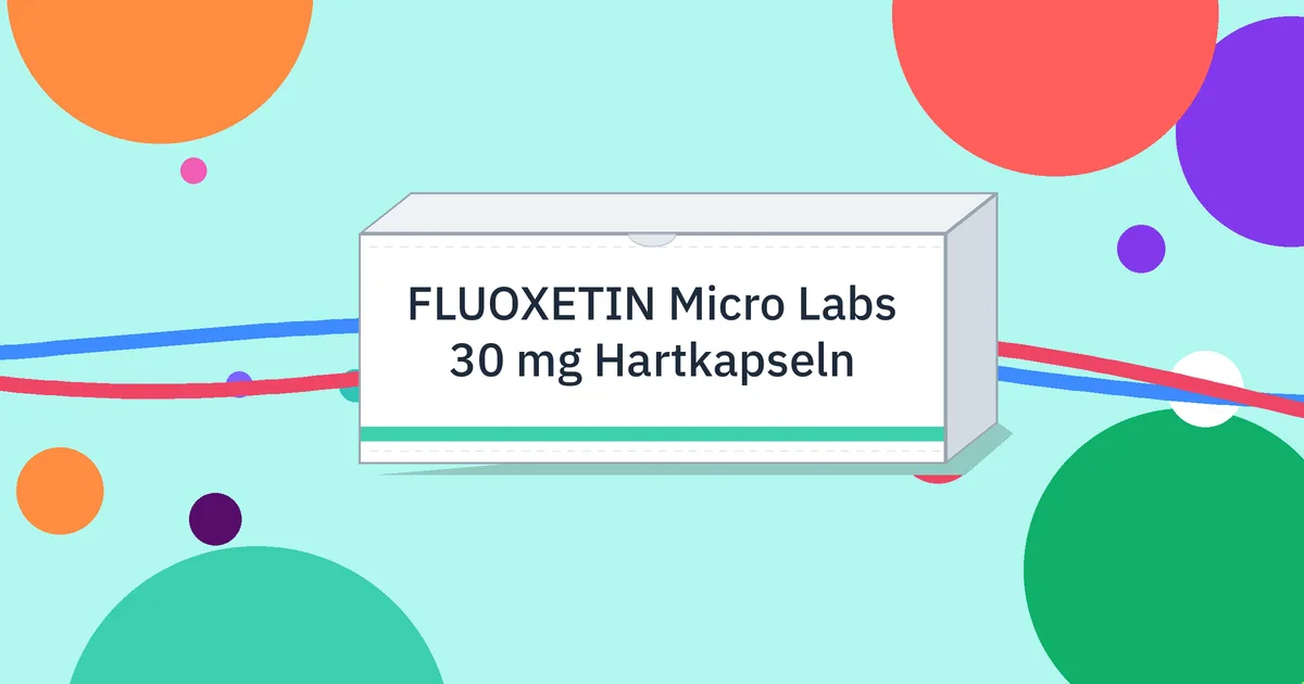 Symbolbild: Packung mit der Aufschrift FLUOXETIN Micro Labs 30 mg Hartkapseln (PZN 18354626) – Verfügbarkeit und Bezug in Apotheken in Frankfurt am Main