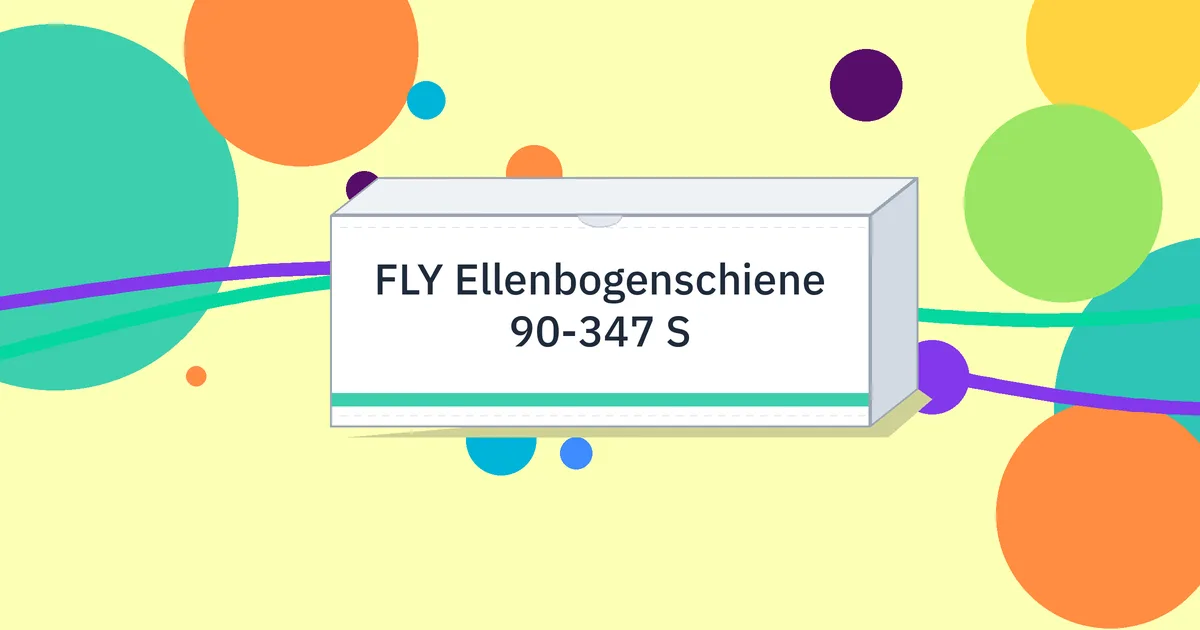 Symbolbild: Packung mit der Aufschrift FLY Ellenbogenschiene 90-347 S (PZN 10539579) – Verfügbarkeit und Bezug in Apotheken in Frankfurt am Main