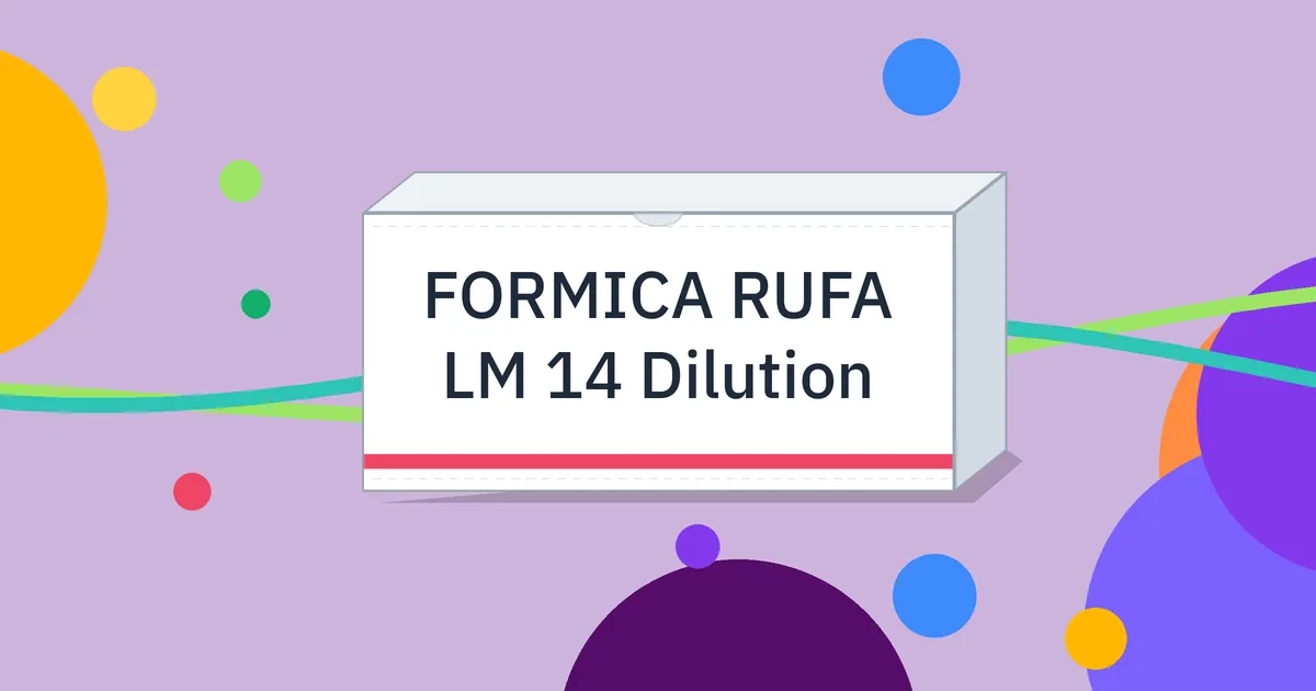 Symbolbild: Packung mit der Aufschrift FORMICA RUFA LM 14 Dilution (PZN 12874000) – Verfügbarkeit und Bezug in Apotheken in Frankfurt am Main