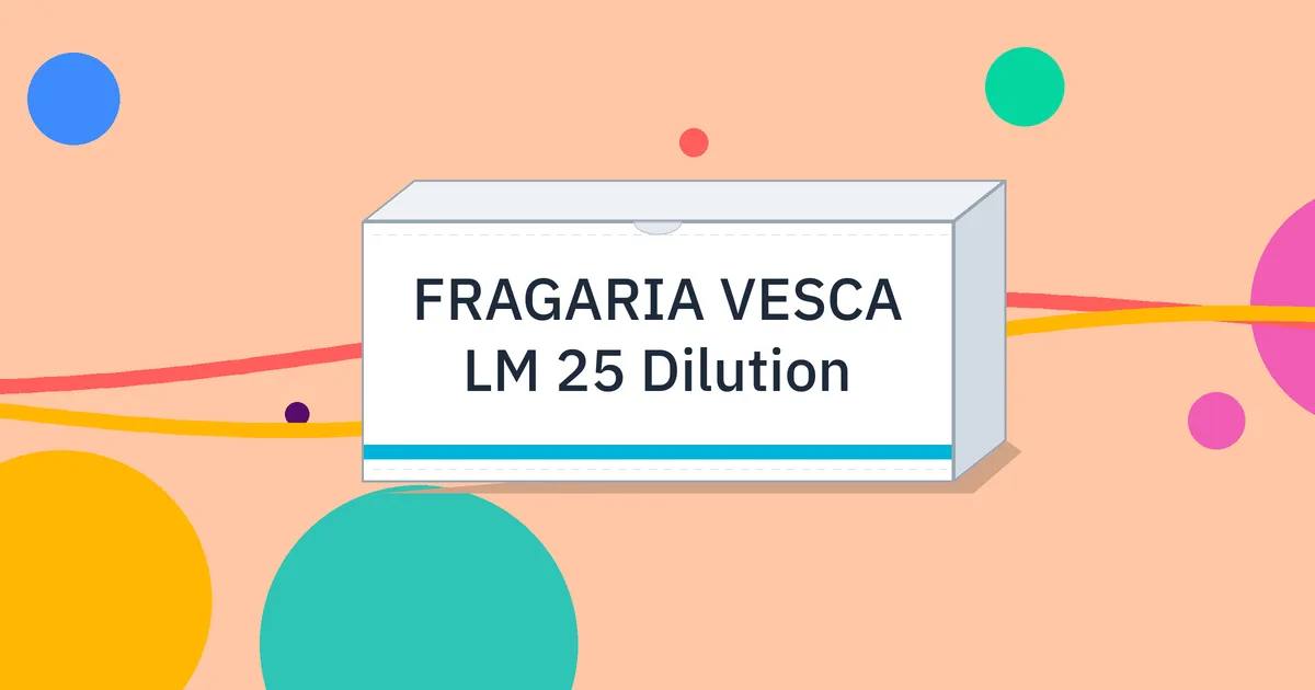 Symbolbild: Packung mit der Aufschrift FRAGARIA VESCA LM 25 Dilution (PZN 13490804) – Verfügbarkeit und Bezug in Apotheken in Frankfurt am Main