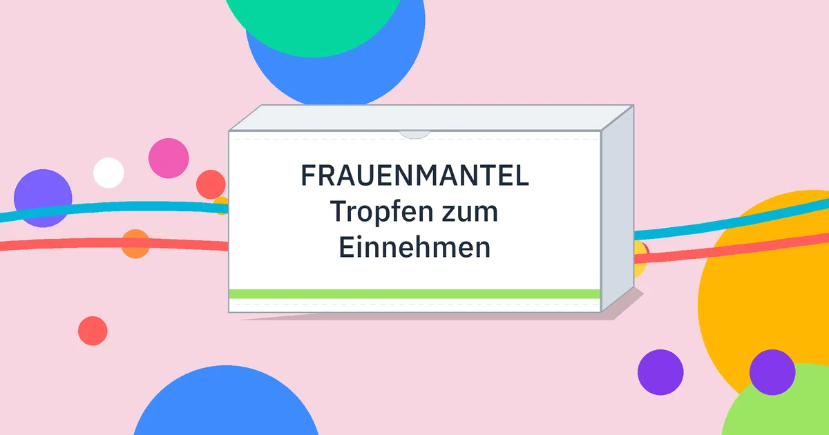 Symbolbild: Packung mit der Aufschrift FRAUENMANTEL Tropfen zum Einnehmen (PZN 17427381) – Verfügbarkeit und Bezug in Apotheken in Frankfurt am Main