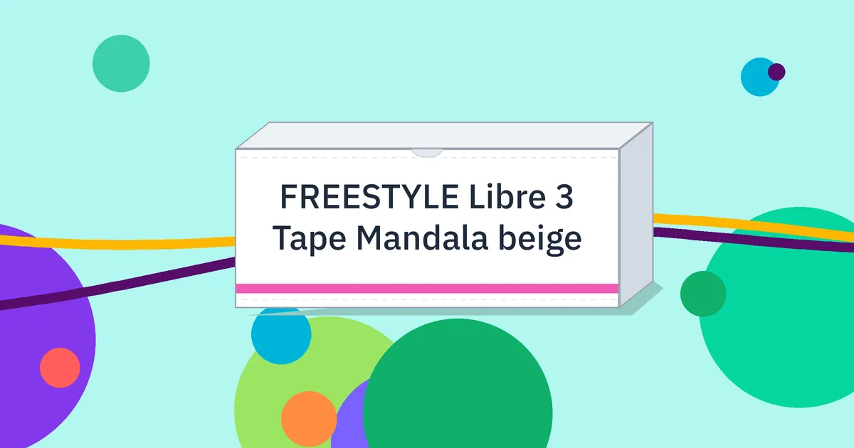 Symbolbild: Packung mit der Aufschrift FREESTYLE Libre 3 Tape Mandala beige (PZN 18178454) – Verfügbarkeit und Bezug in Apotheken in Frankfurt am Main