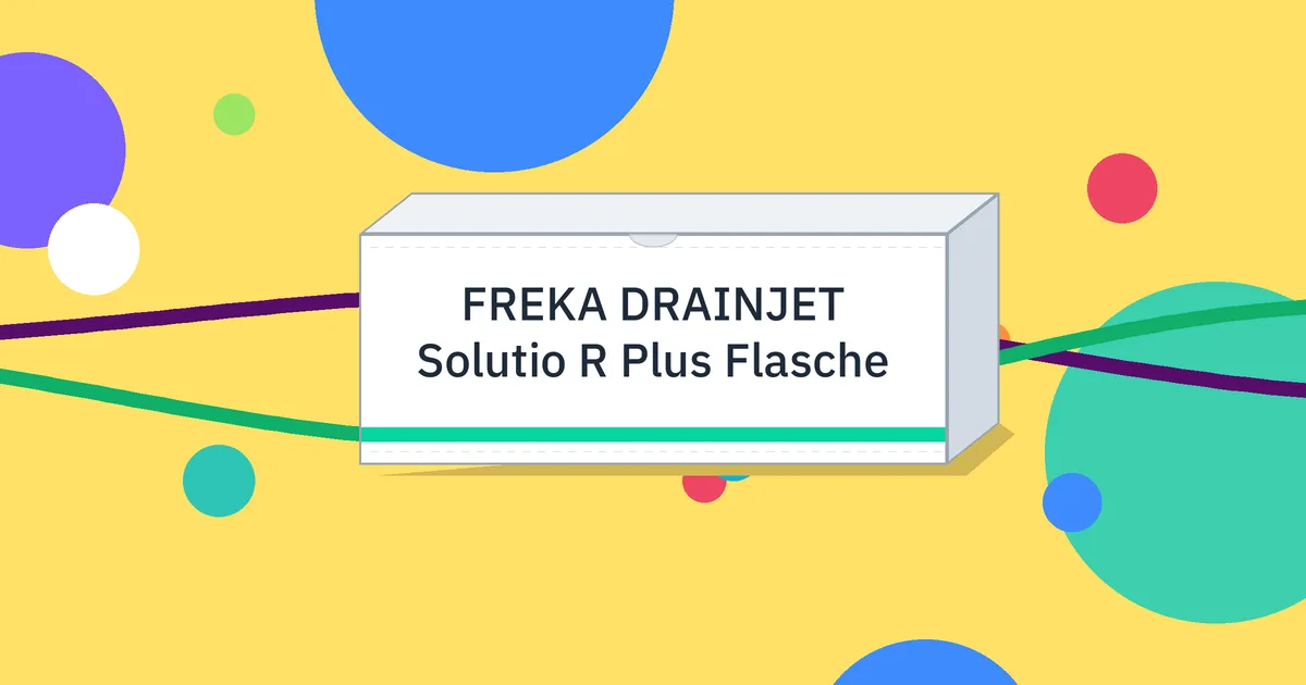 Symbolbild: Packung mit der Aufschrift FREKA DRAINJET Solutio R Plus Flasche (PZN 01881126) – Verfügbarkeit und Bezug in Apotheken in Frankfurt am Main