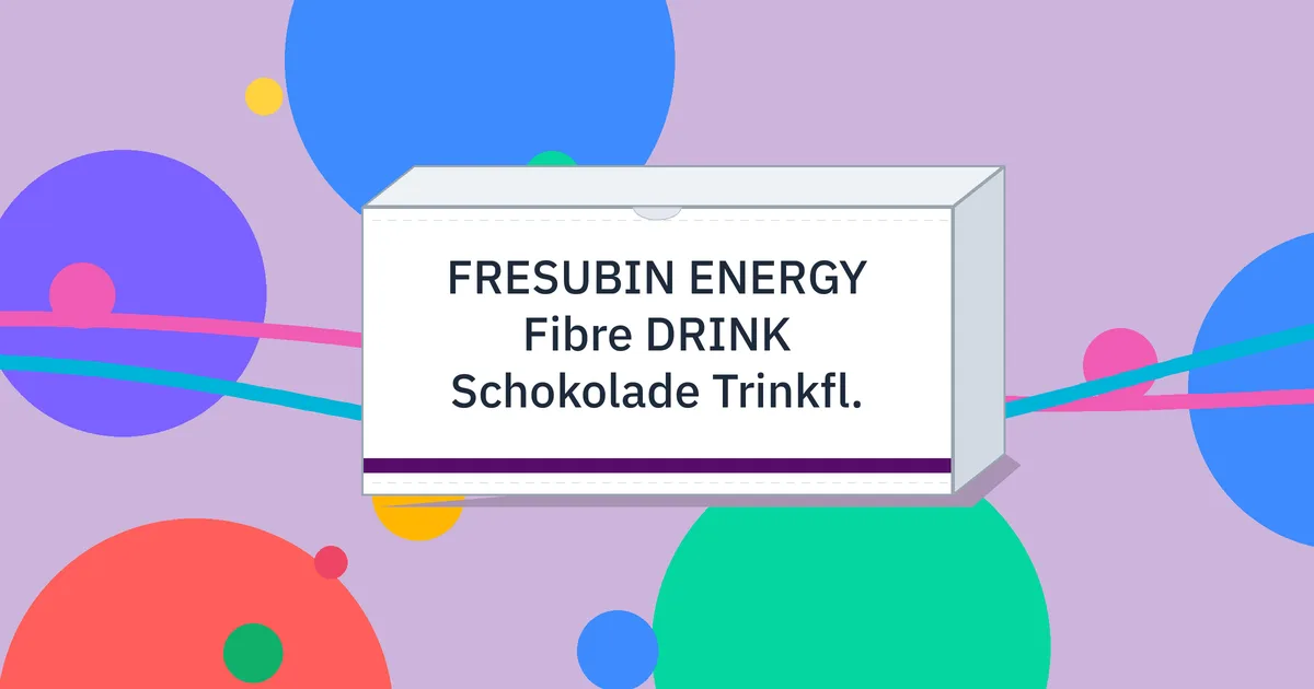 Symbolbild: Packung mit der Aufschrift FRESUBIN ENERGY Fibre DRINK Schokolade Trinkfl. (PZN 19860260) – Verfügbarkeit und Bezug in Apotheken in Frankfurt am Main