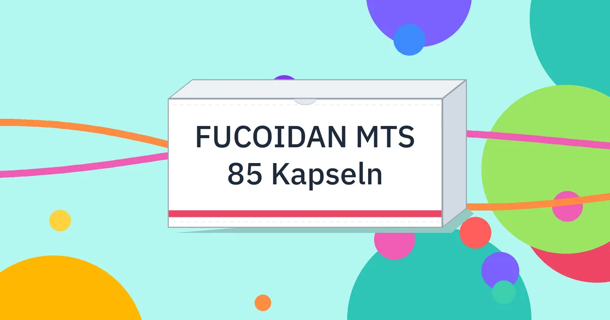 Symbolbild: Packung mit der Aufschrift FUCOIDAN MTS 85 Kapseln (PZN 17217407) – Verfügbarkeit und Bezug in Apotheken in Frankfurt am Main