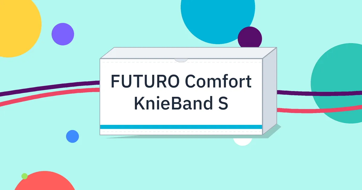 Symbolbild: Packung mit der Aufschrift FUTURO Comfort KnieBand S (PZN 06825859) – Verfügbarkeit und Bezug in Apotheken in Frankfurt am Main