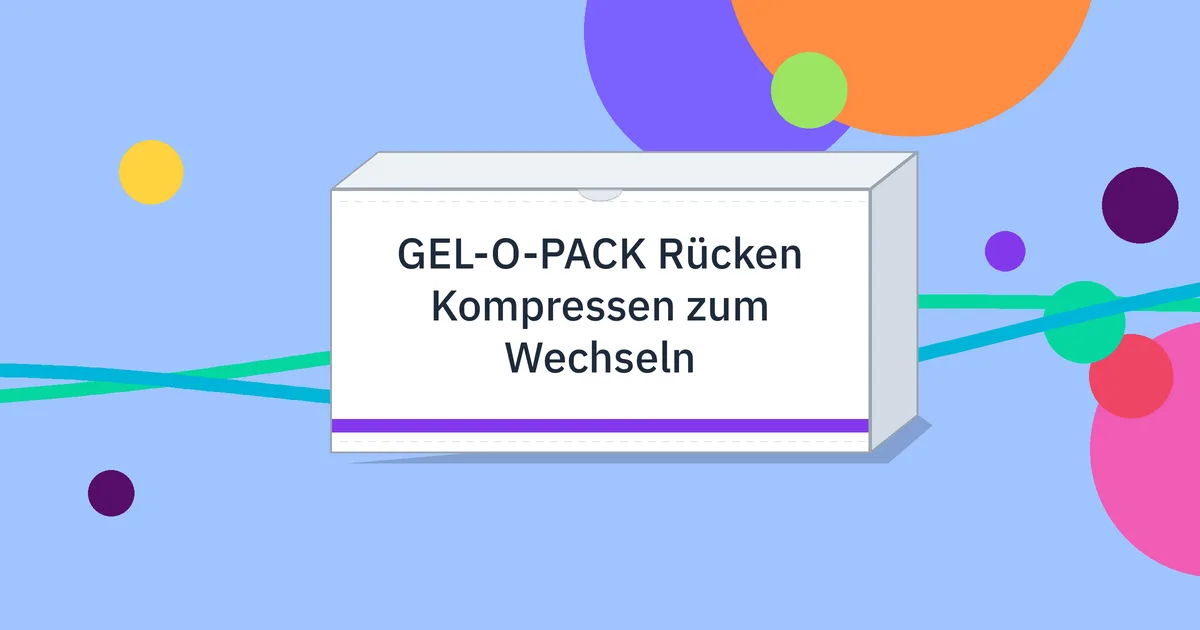 Symbolbild: Packung mit der Aufschrift GEL-O-PACK Rücken Kompressen zum Wechseln (PZN 11543212) – Verfügbarkeit und Bezug in Apotheken in Frankfurt am Main