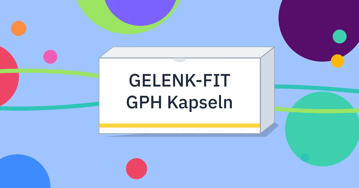 Symbolbild: Packung mit der Aufschrift GELENK-FIT GPH Kapseln (PZN 05896975) – Verfügbarkeit und Bezug in Apotheken in Frankfurt am Main