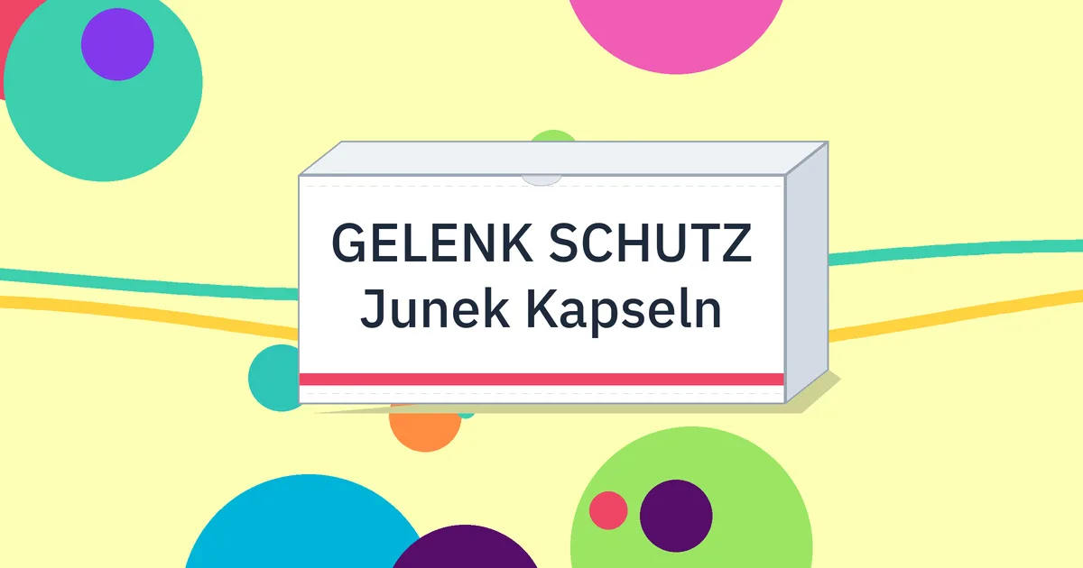 Symbolbild: Packung mit der Aufschrift GELENK SCHUTZ Junek Kapseln (PZN 05897302) – Verfügbarkeit und Bezug in Apotheken in Frankfurt am Main