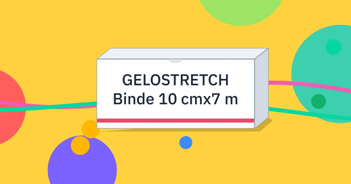 Symbolbild: Packung mit der Aufschrift GELOSTRETCH Binde 10 cmx7 m (PZN 04525797) – Verfügbarkeit und Bezug in Apotheken in Frankfurt am Main