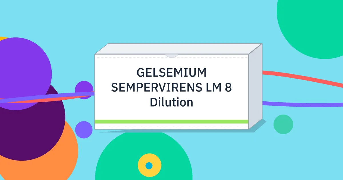 Symbolbild: Packung mit der Aufschrift GELSEMIUM SEMPERVIRENS LM 8 Dilution (PZN 12875732) – Verfügbarkeit und Bezug in Apotheken in Frankfurt am Main