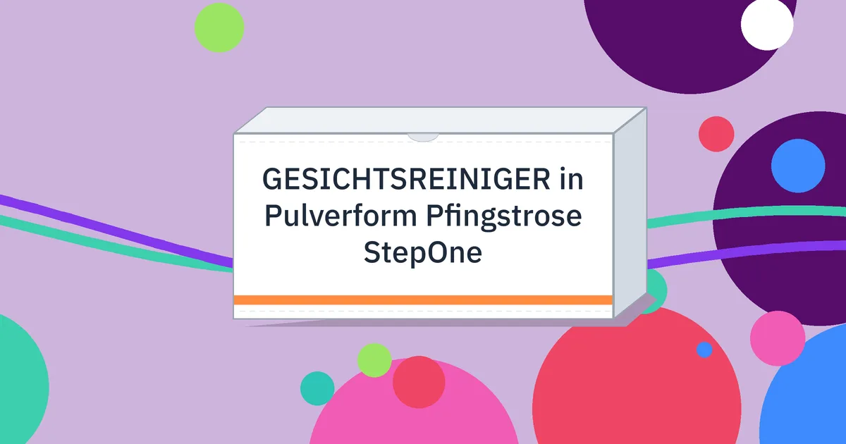 Symbolbild: Packung mit der Aufschrift GESICHTSREINIGER in Pulverform Pfingstrose StepOne (PZN 19143647) – Verfügbarkeit und Bezug in Apotheken in Frankfurt am Main