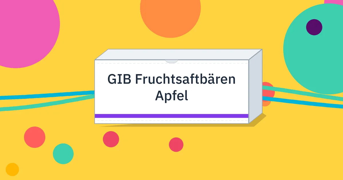 Symbolbild: Packung mit der Aufschrift GIB Fruchtsaftbären Apfel (PZN 18467885) – Verfügbarkeit und Bezug in Apotheken in Frankfurt am Main