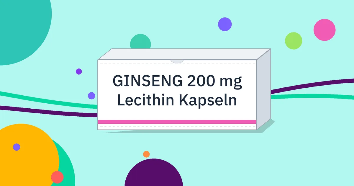 Symbolbild: Packung mit der Aufschrift GINSENG 200 mg Lecithin Kapseln (PZN 09202768) – Verfügbarkeit und Bezug in Apotheken in Frankfurt am Main